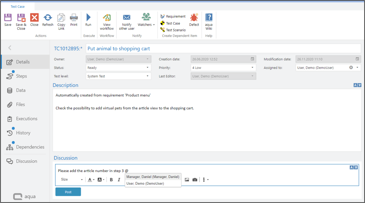 New aqua version 21.0 available - aqua cloud - best software for testing